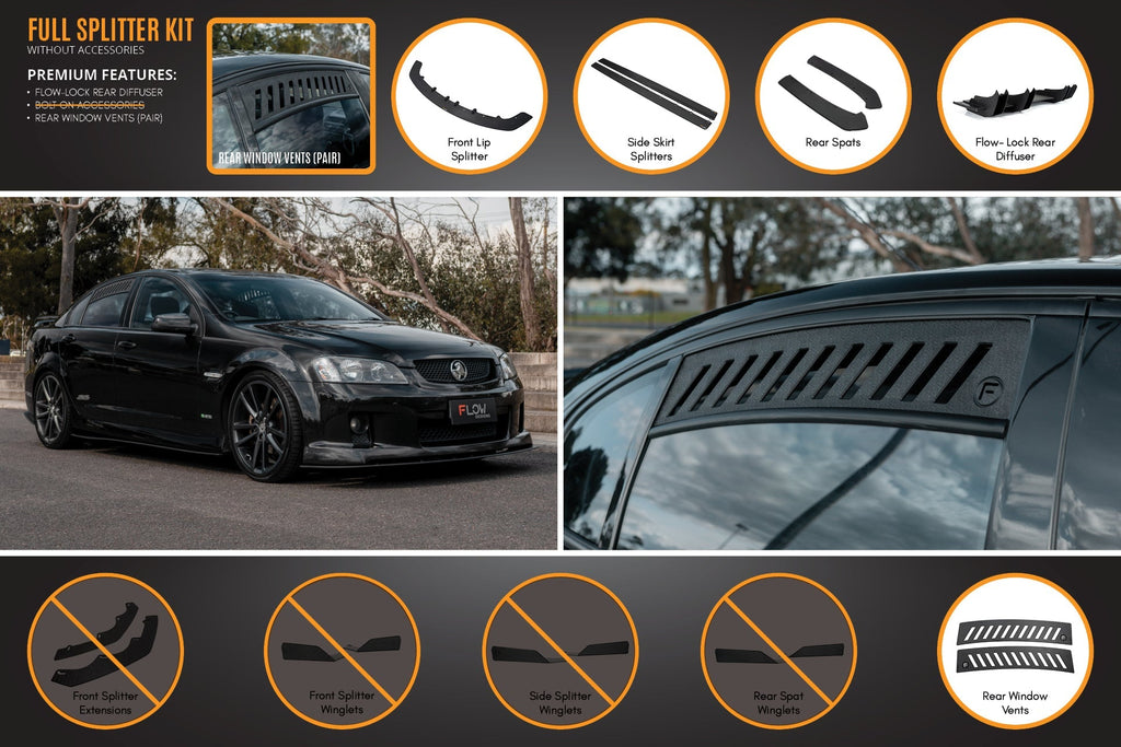 Holden Commodore (2006-2013) S1 Sedan Full Lip Splitter Set – Empire ...