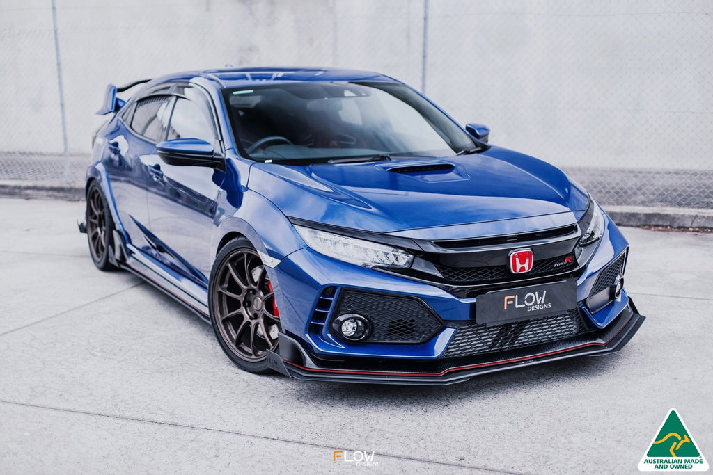 Honda Civic (2017-2022) Type R Front Lip Splitter Extensions (Pair ...