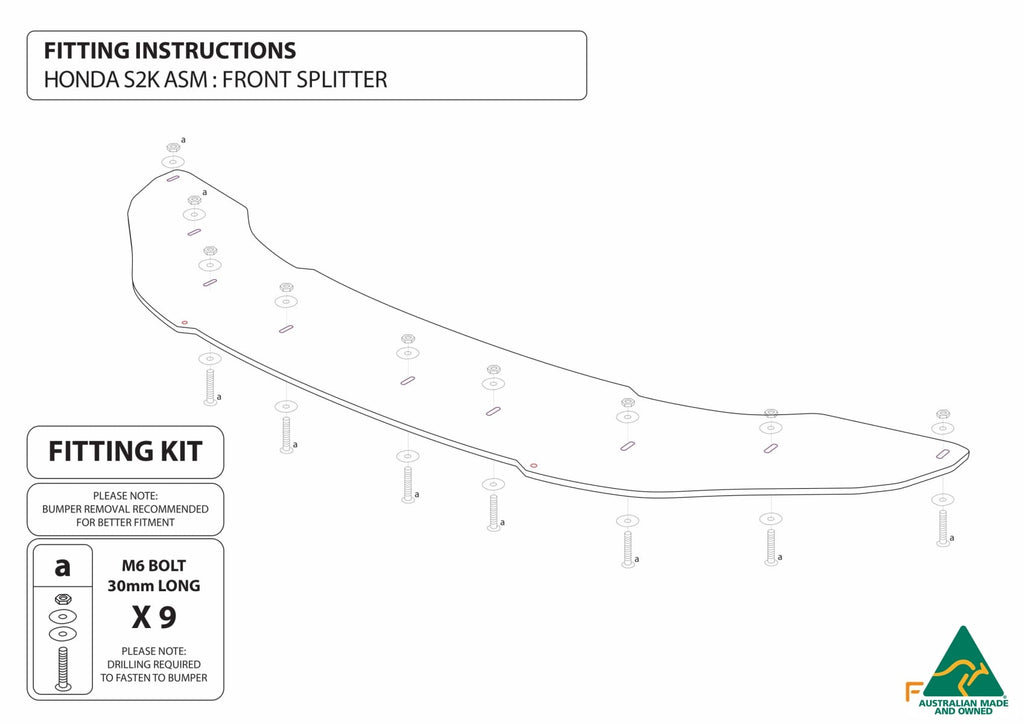 Honda S2000 (ALL) Front Splitter – Empire Performance